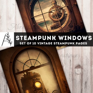 Steampunk Windows, Steampunk Printables, Steampunk Junk Journal Kit ...