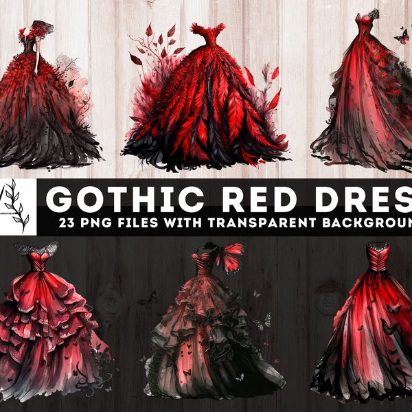 Red Goth Clipart - Etsy