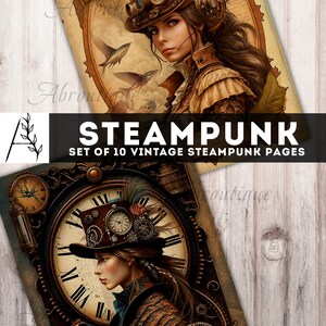 Amazing Steampunk Paper, Steampunk Printables, Junk Journal Kit ...
