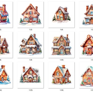 Gingerbread House Clipart, 18 PNG Christmas Bundle, Junk Journal ...