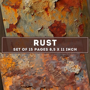Rust Digital Paper, Texture Steampunk Paper, Junk Journal Kit, Digital ...