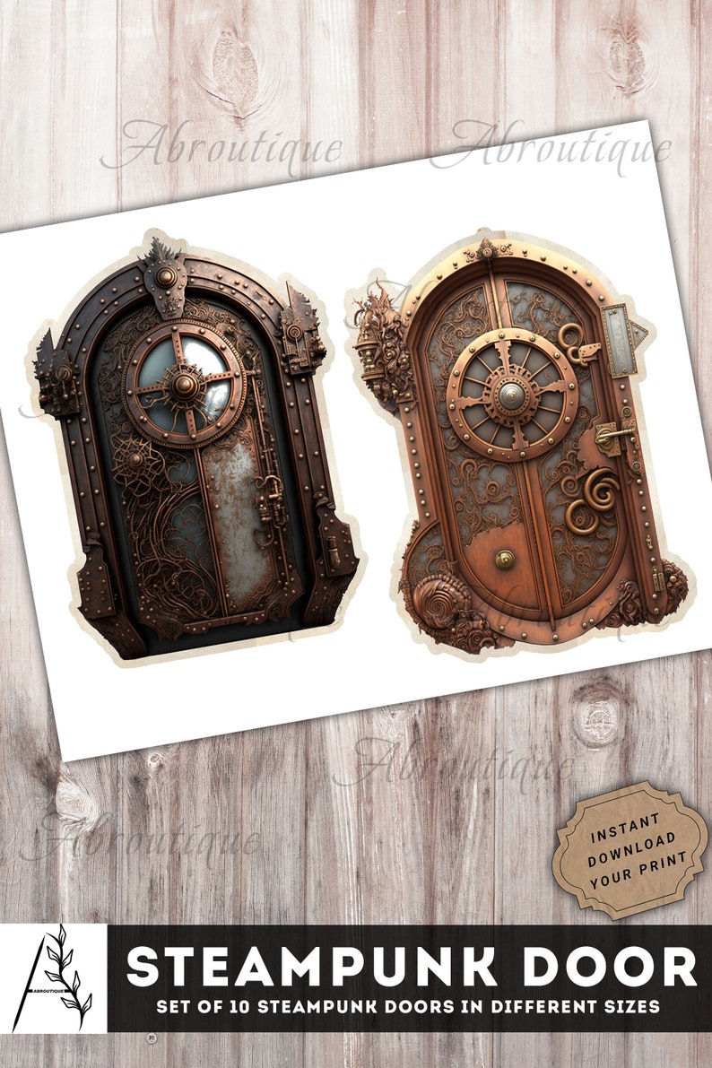 Steampunk Doors Printable Steampunk Junk Journal Steampunk - Etsy