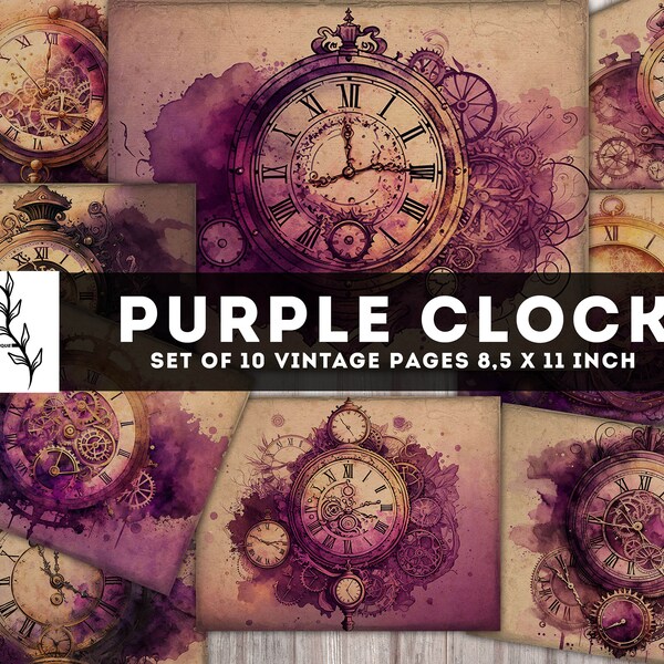Purple Digital Clock - Etsy