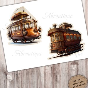 Printable Steampunk Train, Steampunk Junk Journal, Steampunk Tram ...