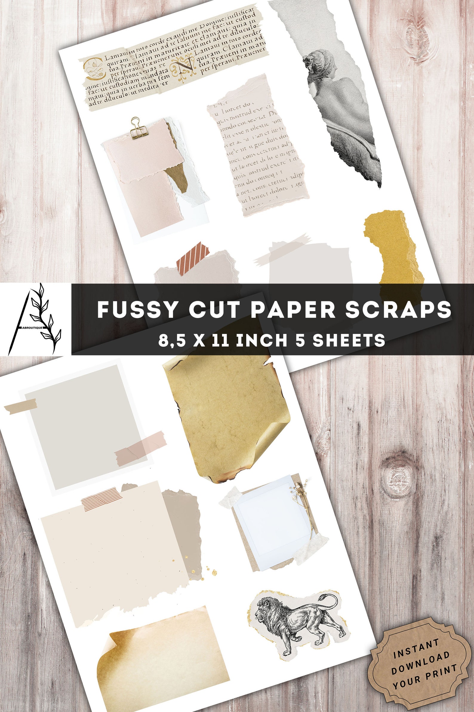 Torn Paper Scraps, Piece of Paper, Paper Fragments, Junk Journal Fussy ...