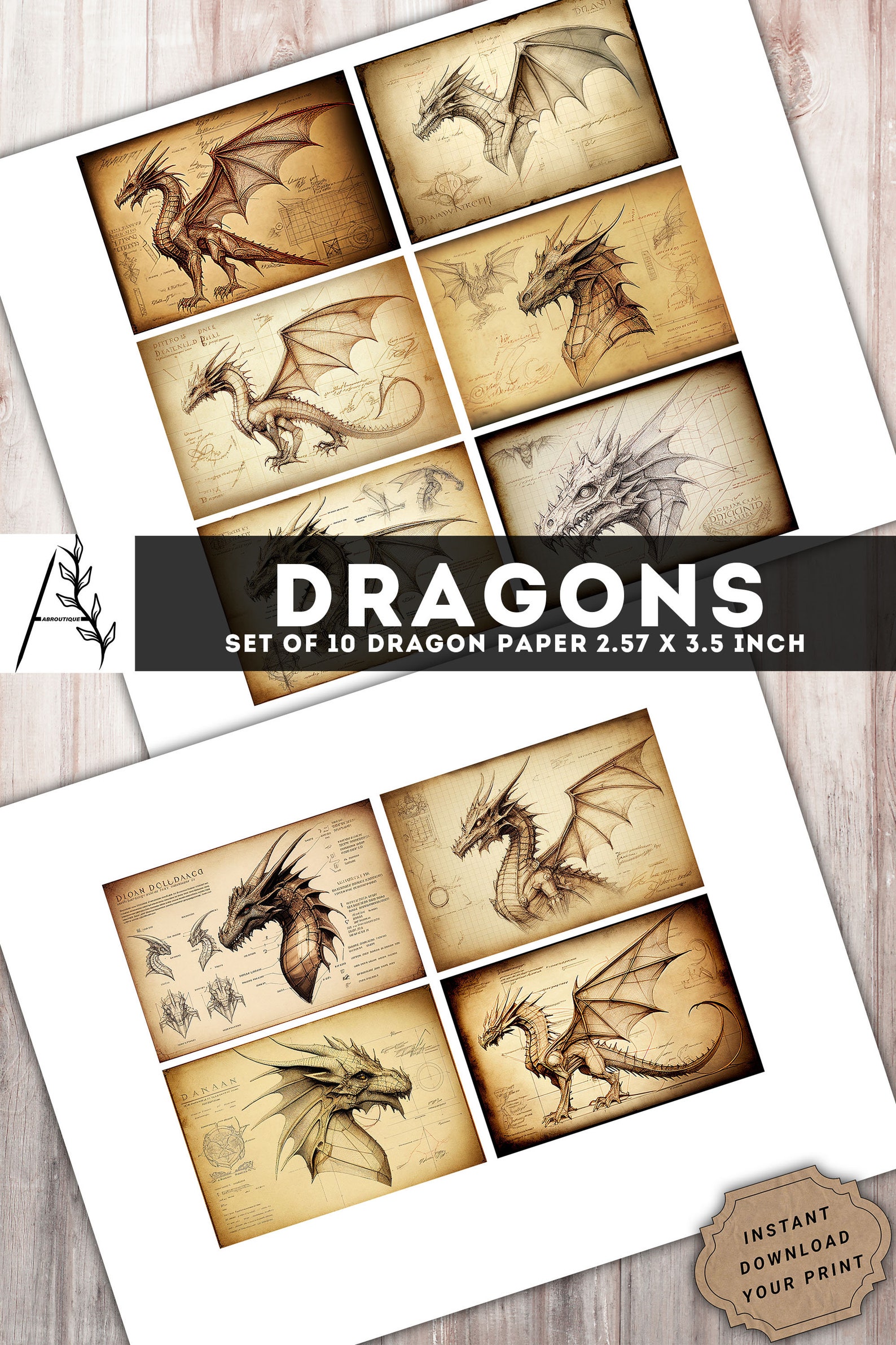 Dragons Paper 12x18, Dragons Paper 7 X 10.5, Dragons Cards 2.57 X 3.5 ...