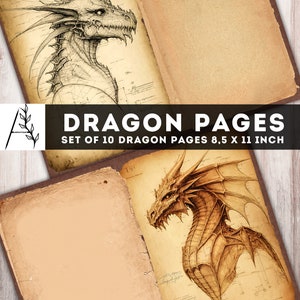 Dragon Paper Pack, Dragon Printables, Dragons Junk Journal, Dragon ...