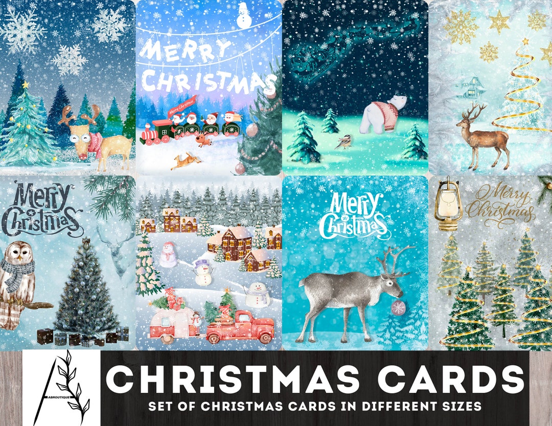 Christmas Cards, Printable Merry Cristmas Cards, Winter Cards, New Year ...
