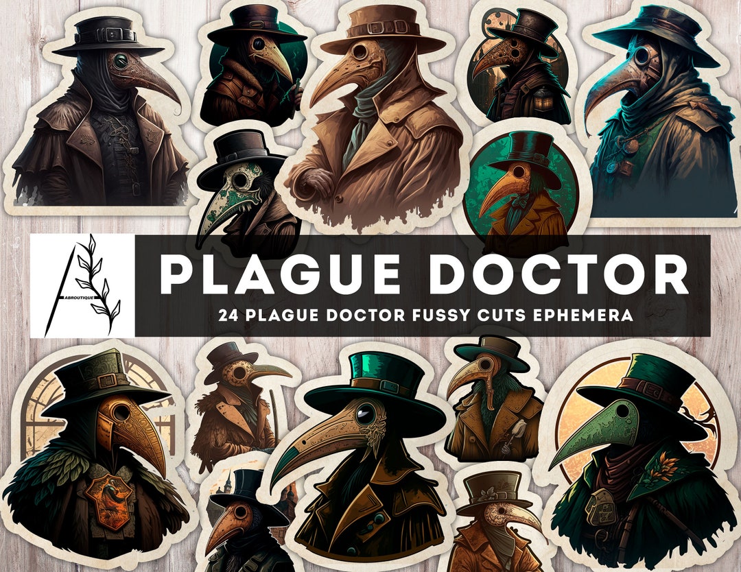 Plague Doctor, Plague Doctor Fussy Cuts, Gothic Printable Junk Journal ...