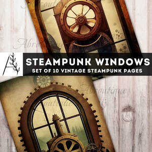 Steampunk Windows, Steampunk Printables, Steampunk Junk Journal Kit ...