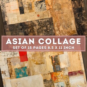 Asian Style Collage, Mixed Media, Textiles & Paint, Junk Journal ...