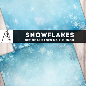 Snowflakes Printable Paper, Winter Junk Journal Kit, Winter Digital ...