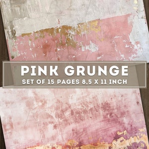 Pink Grunge Digital Paper, Steampunk Paper, Junk Journal Kit, Digital ...