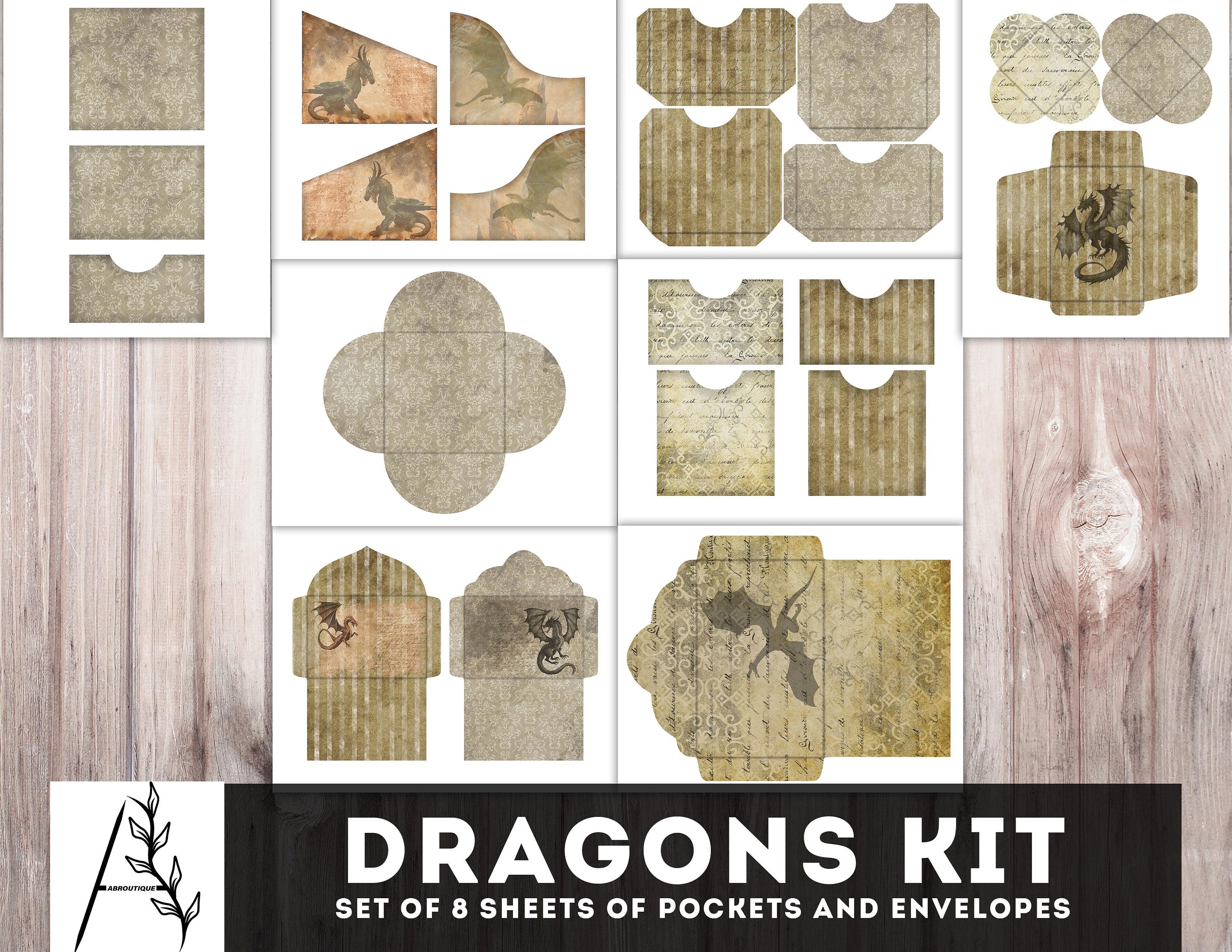 Dragons Junk Journal Kit Dragons Paper Dragons Ephemera - Etsy