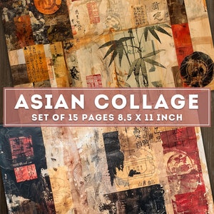 Asian Style Collage, Mixed Media, Textiles & Paint, Junk Journal ...