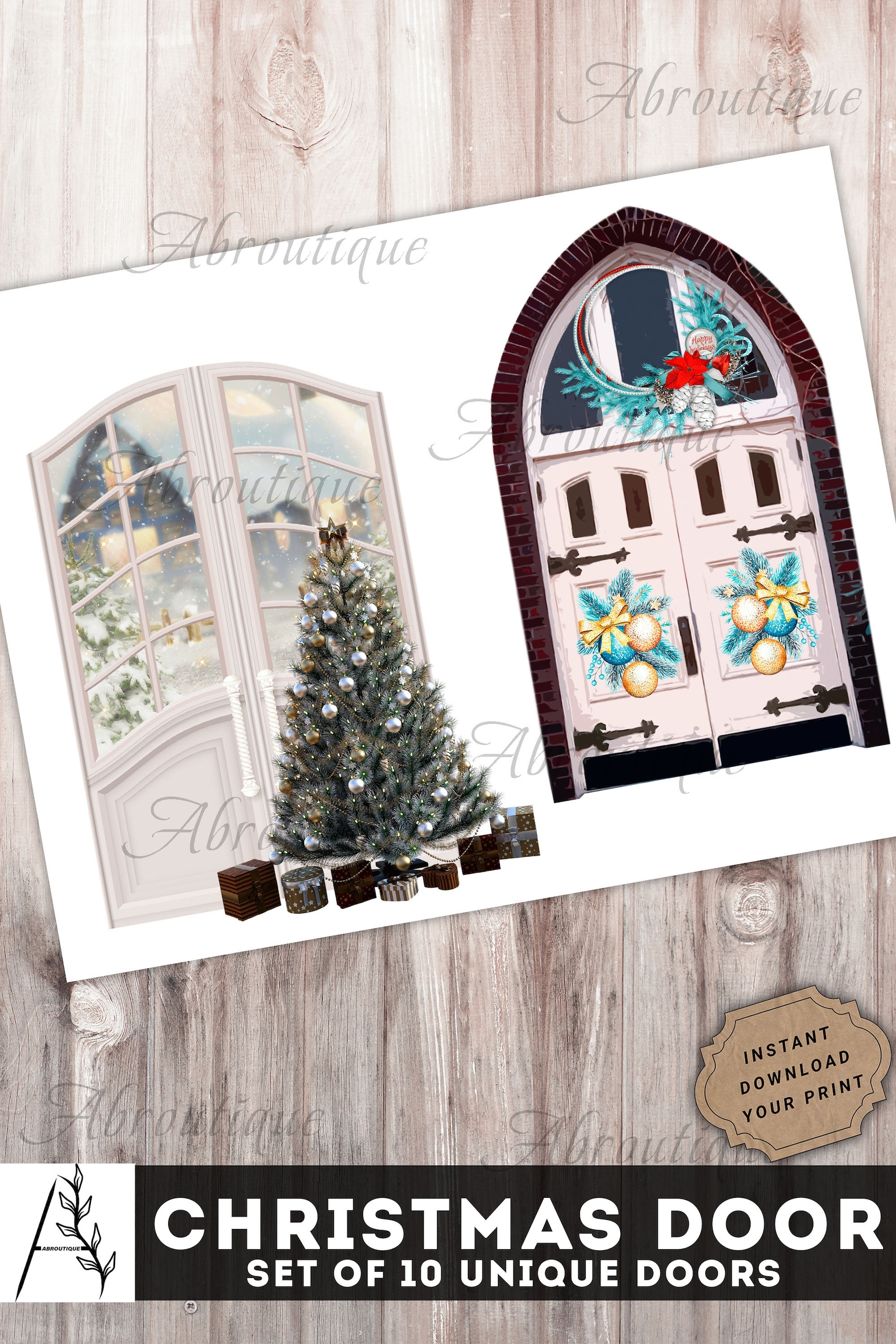 Christmas Doors Christmas Digital Decoration Printable - Etsy