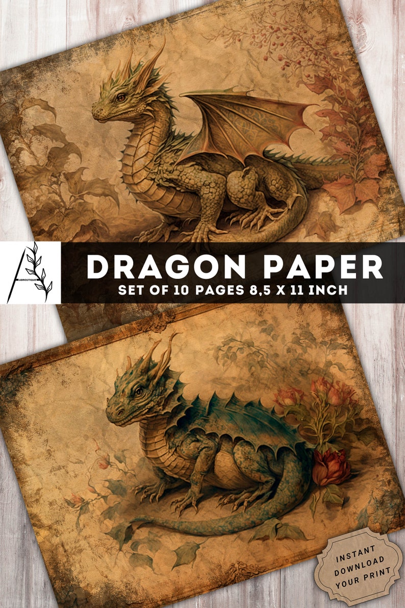 Dragons Paper Kit Dragon Printables Dragons Junk Journal - Etsy