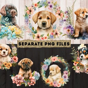 Watercolor Puppies 20 PNG Clipart, Watercolor Baby Dog Bundle, Junk ...