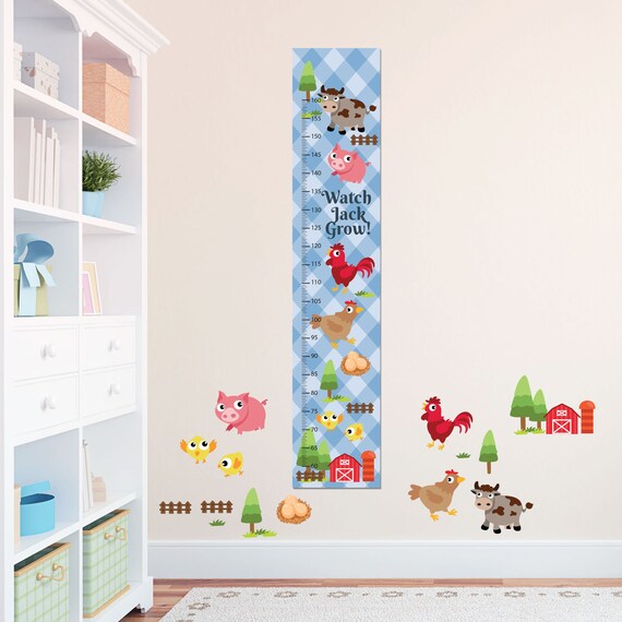 Farm Animals Wall Sticker Growth Charts Reach For The Stars Wall