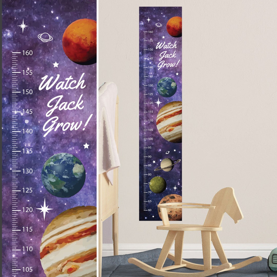 Solar System Growth Chart Wall Decal, Kids Room Growth Chart Wall ...