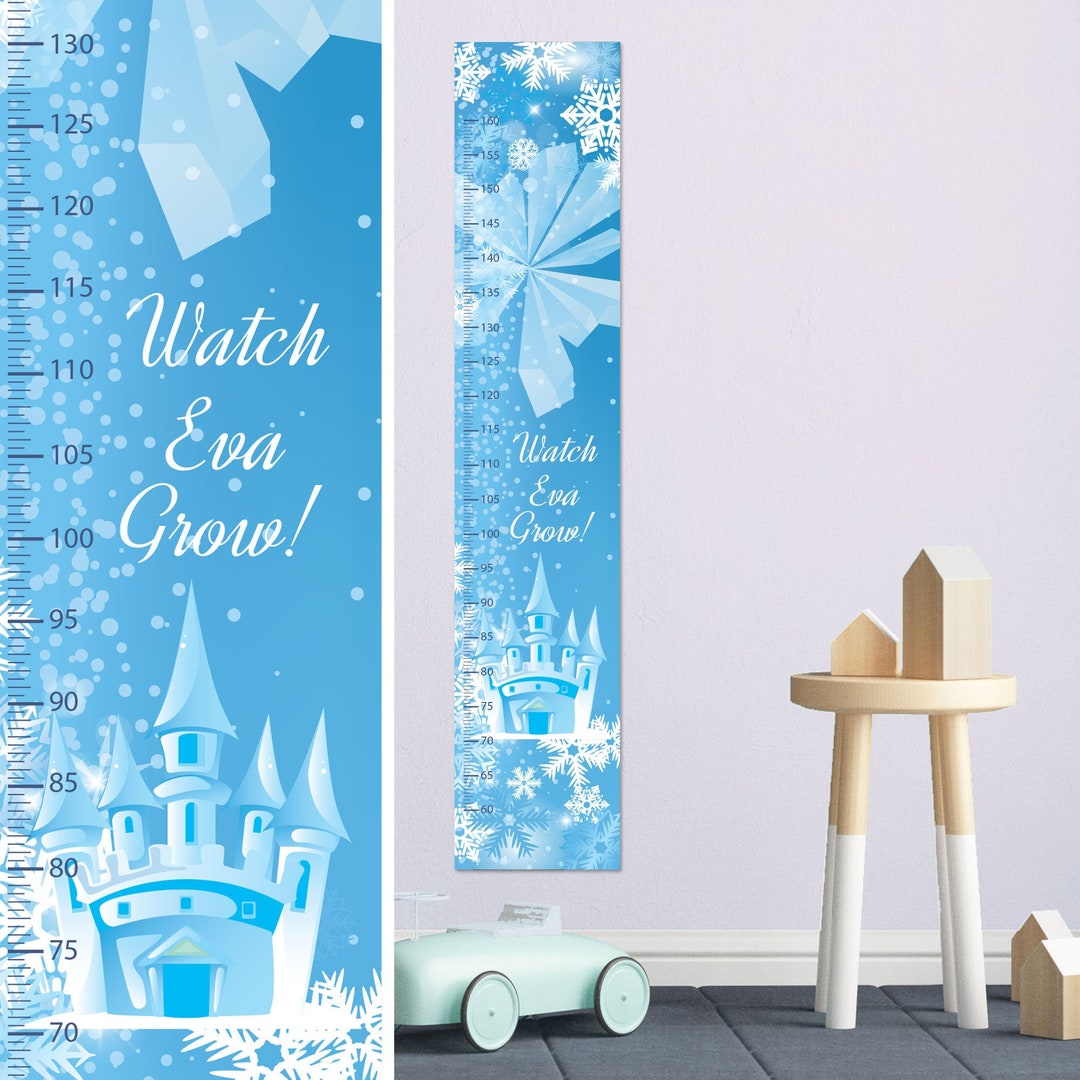 Frozen Princess Growth Chart Wall Decal, Kids Room Growth Chart Wall ...