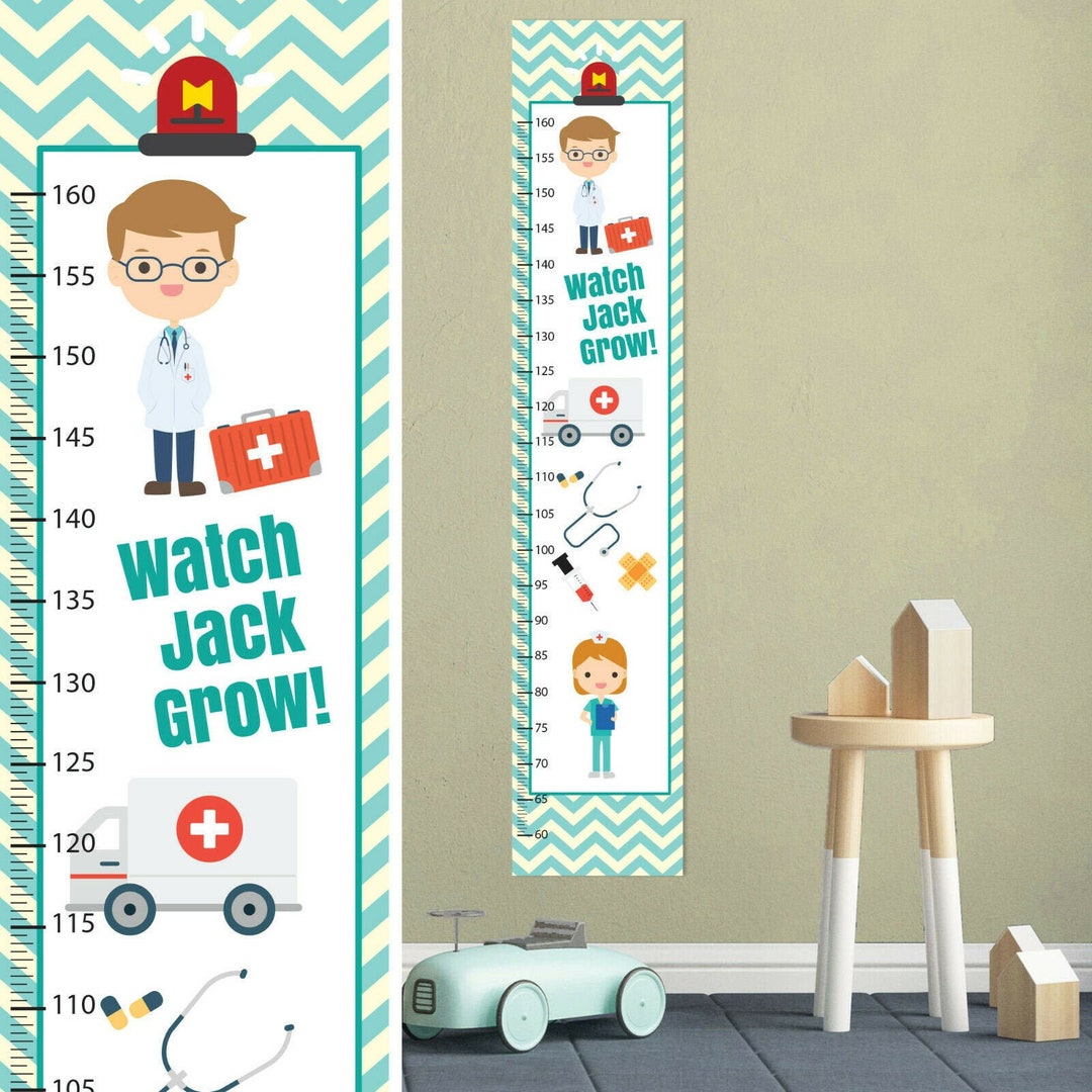 Personalized Doctor Nurse Growth Chart, Kids Room Canvas Wall Decal - Etsy