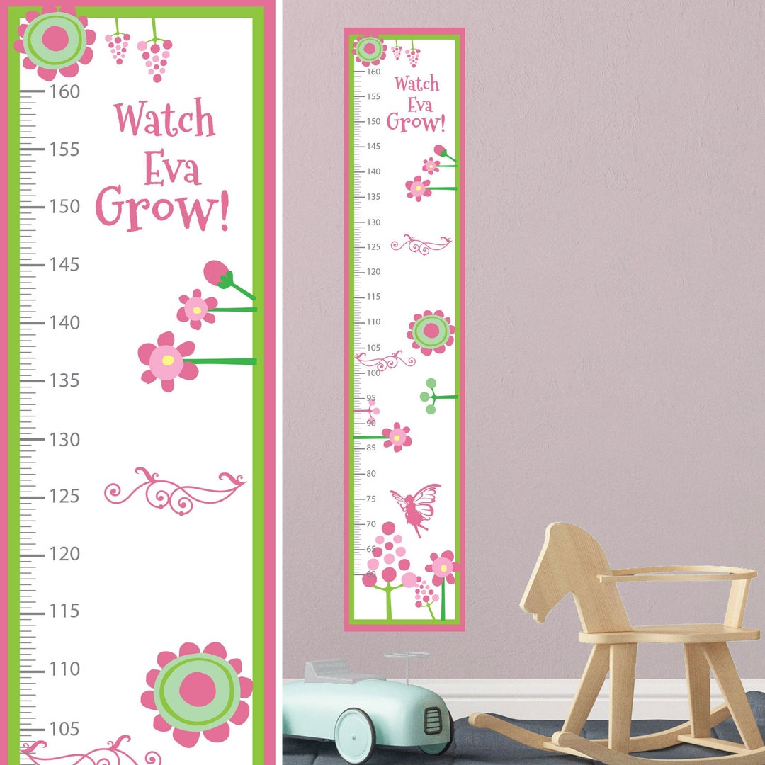 Fairy Princess Growth Chart Wall Decal, Girls Room Growth Chart Wall ...