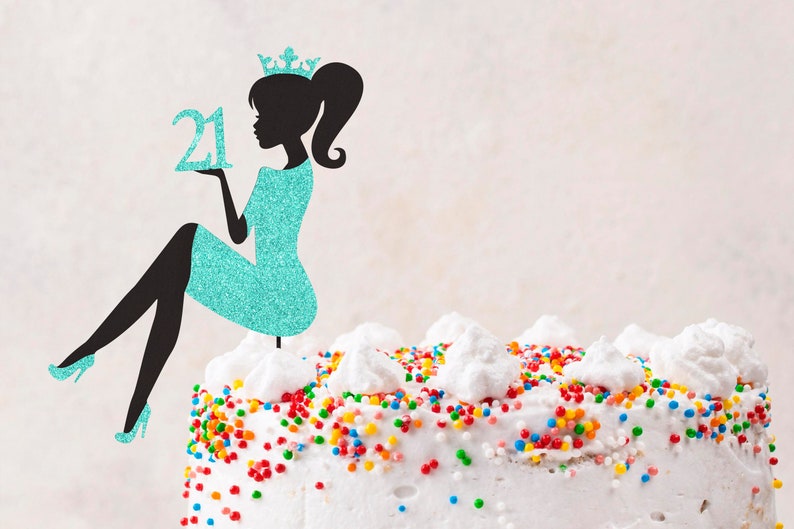 Sitting Girl Silhouette Cake Topper Woman Toper Custom Age - Etsy