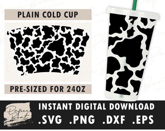 24oz Cold Cup Cow Pattern Farm Animal Digital Download Full | Etsy