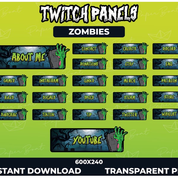 Twitch Zombie Panels - Etsy