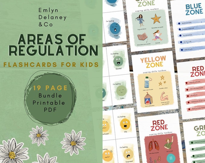 Zones of Self-regulation Coping Skills Cards, Feelings Charts, School ...
