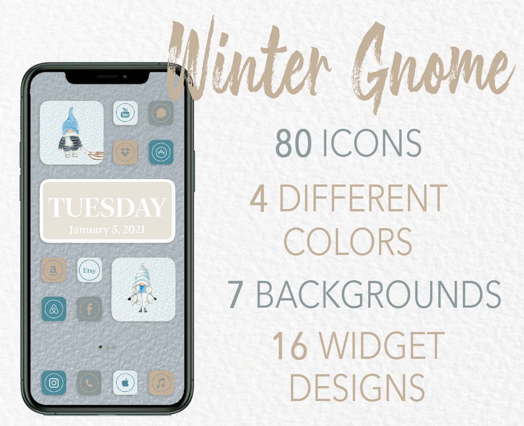 Winter Gnome Widget Icons - Etsy