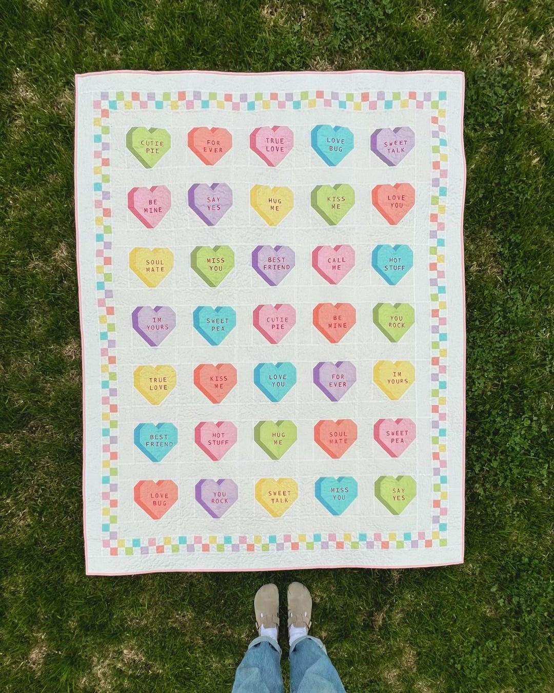 Candy Heart Quilt PDF Instant Download Pattern Valentines Day Quilt - Etsy