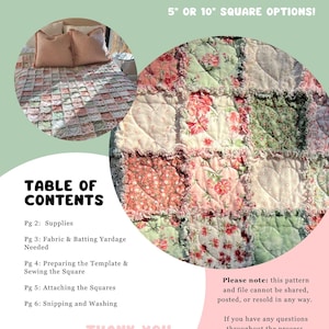 Heart Rag Quilt Pattern: Patchwork Template (PDF Download) - Etsy