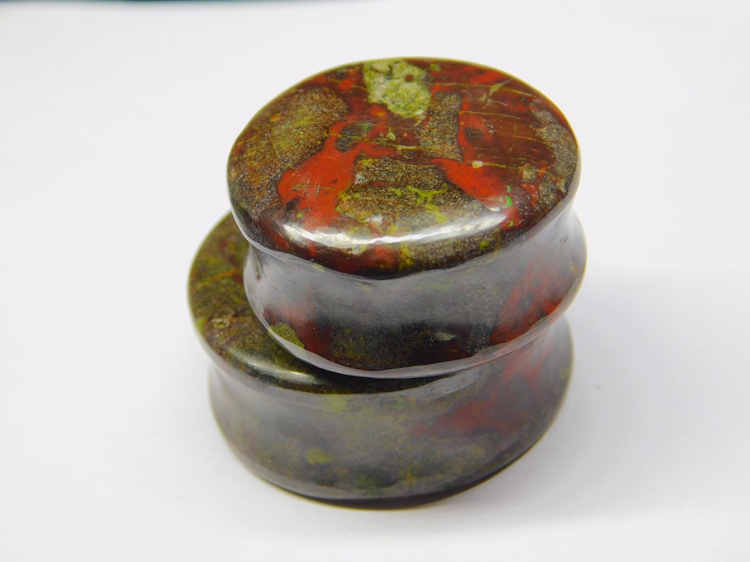 Dragon Blood Jasper Stone Plugs - Double Flare Gauges - Etsy