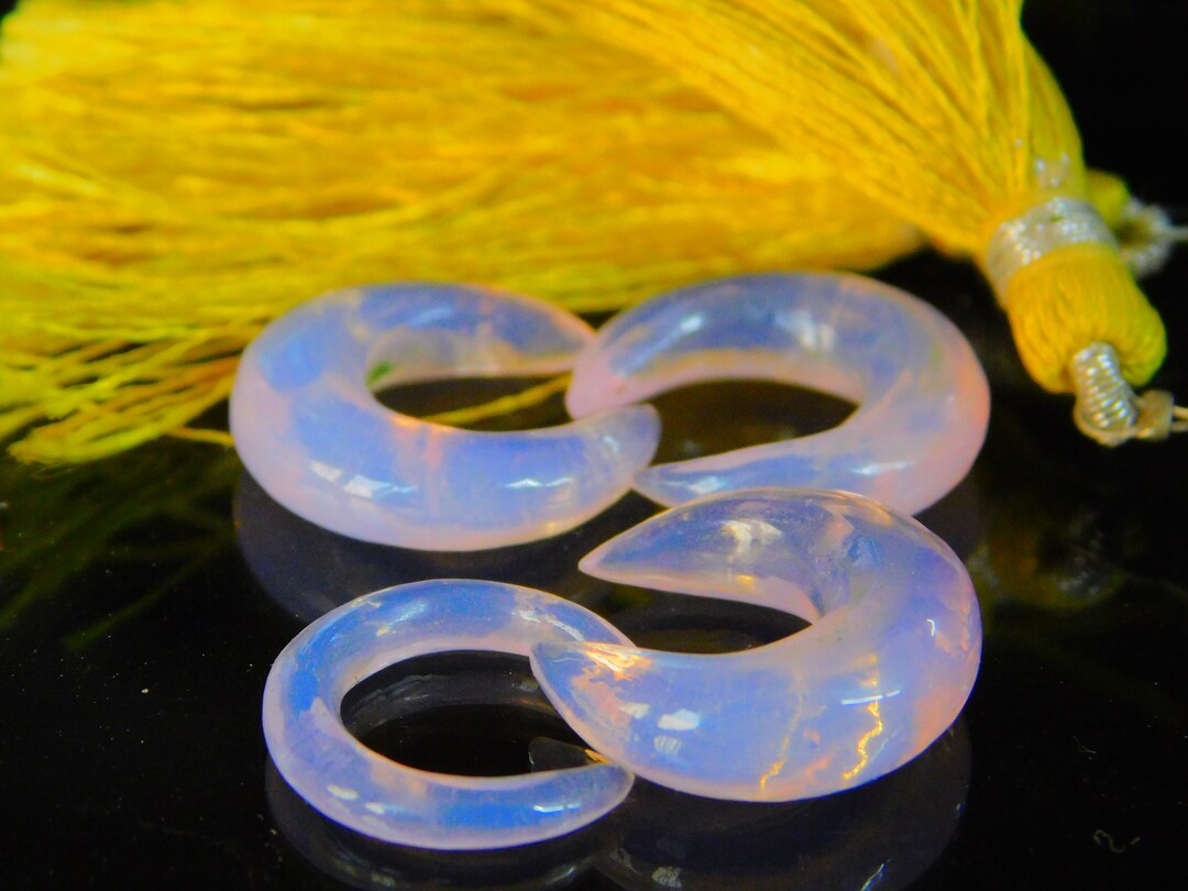 Lavender Opalite Crescent Septum Pincher: Handmade Stretched Piercing ...