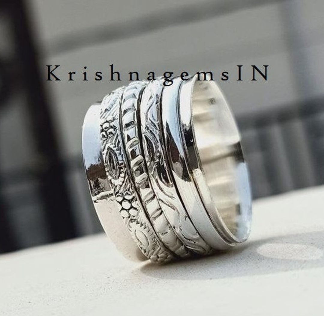 Multi Silver Bands 925 Sterling Silver Ring Band Meditation - Etsy