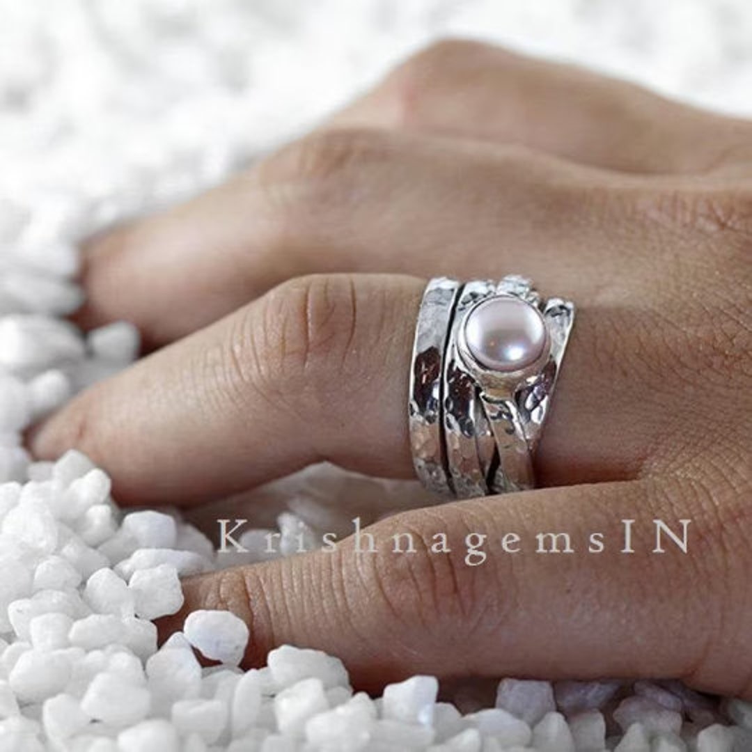 Pink Pearl Ring, 925 Silver Ring, Fresh Water Pearl Ring, Sterling Ring ...