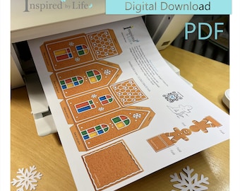 3D Paper Gingerbread House Template | Christmas Craft (PDF) - Etsy