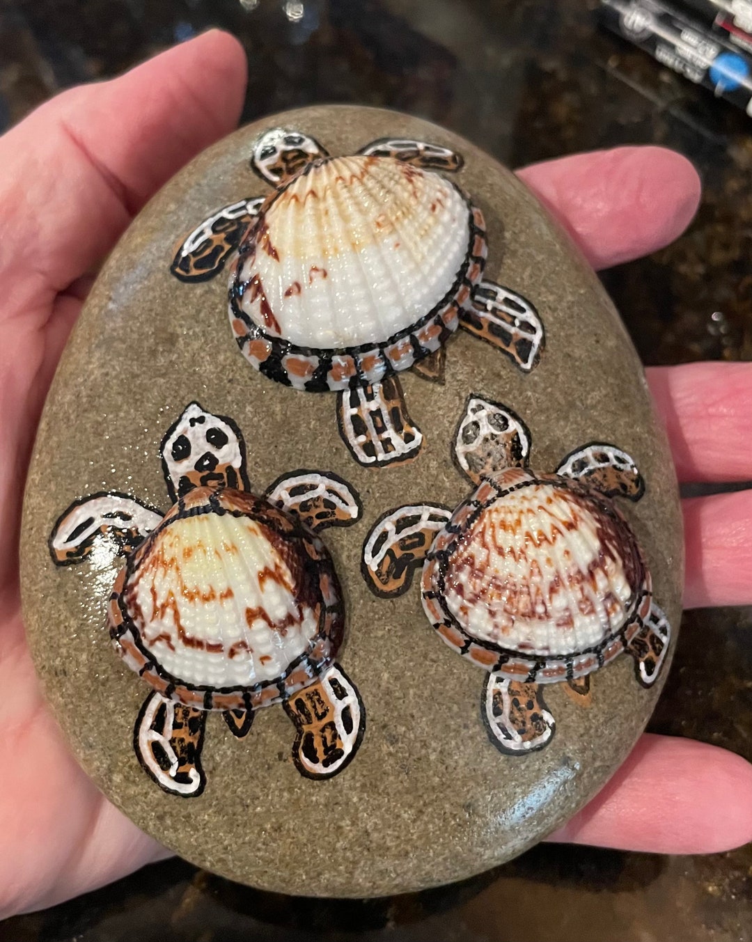 Baby Turtles on Rock - Etsy