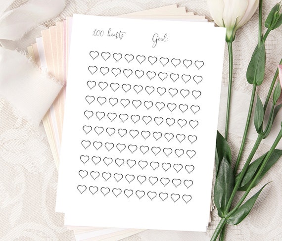 Heart Savings Chart Printable Planner Budget Planner - Etsy