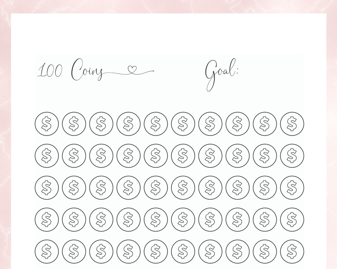 Coins Savings Tracker, Printable, Debt Free Chart, Coloring Page, Happy ...