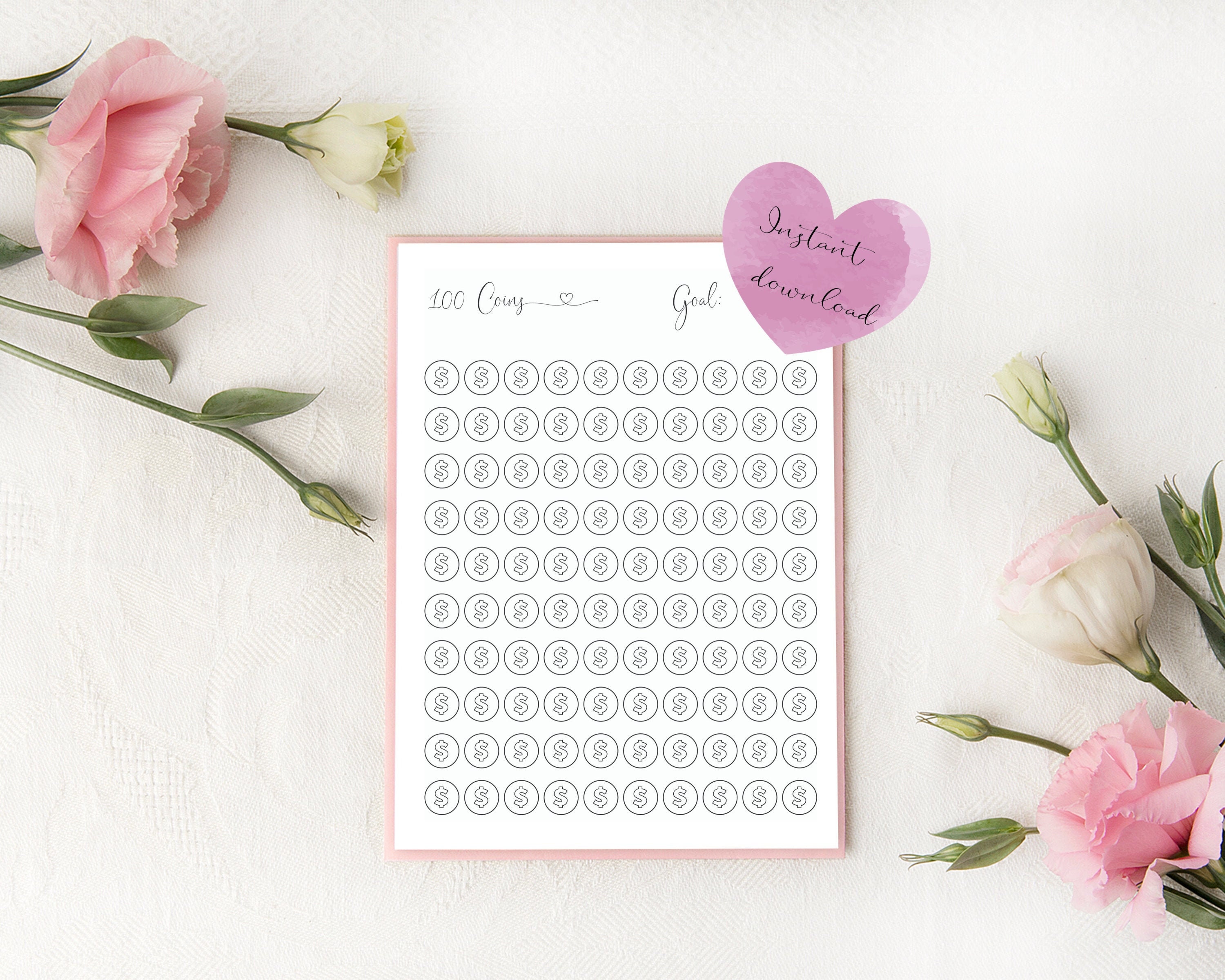 Coins Savings Tracker, Printable, Debt Free Chart, Coloring Page, Happy ...