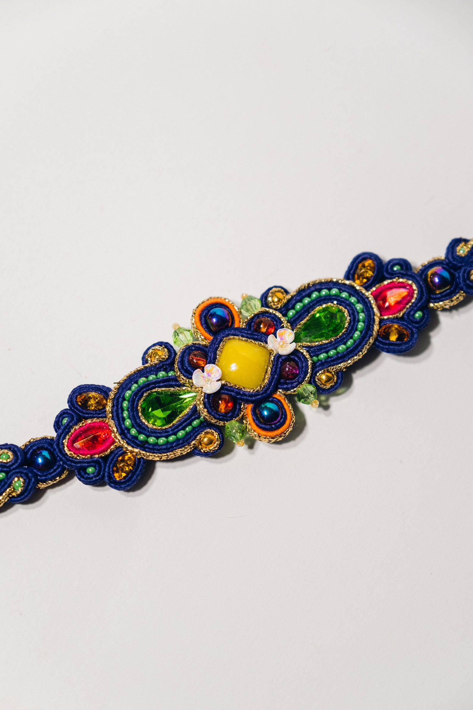 The Handmade Soutache Bracelet Boasts a Captivating Mix of Colors ...