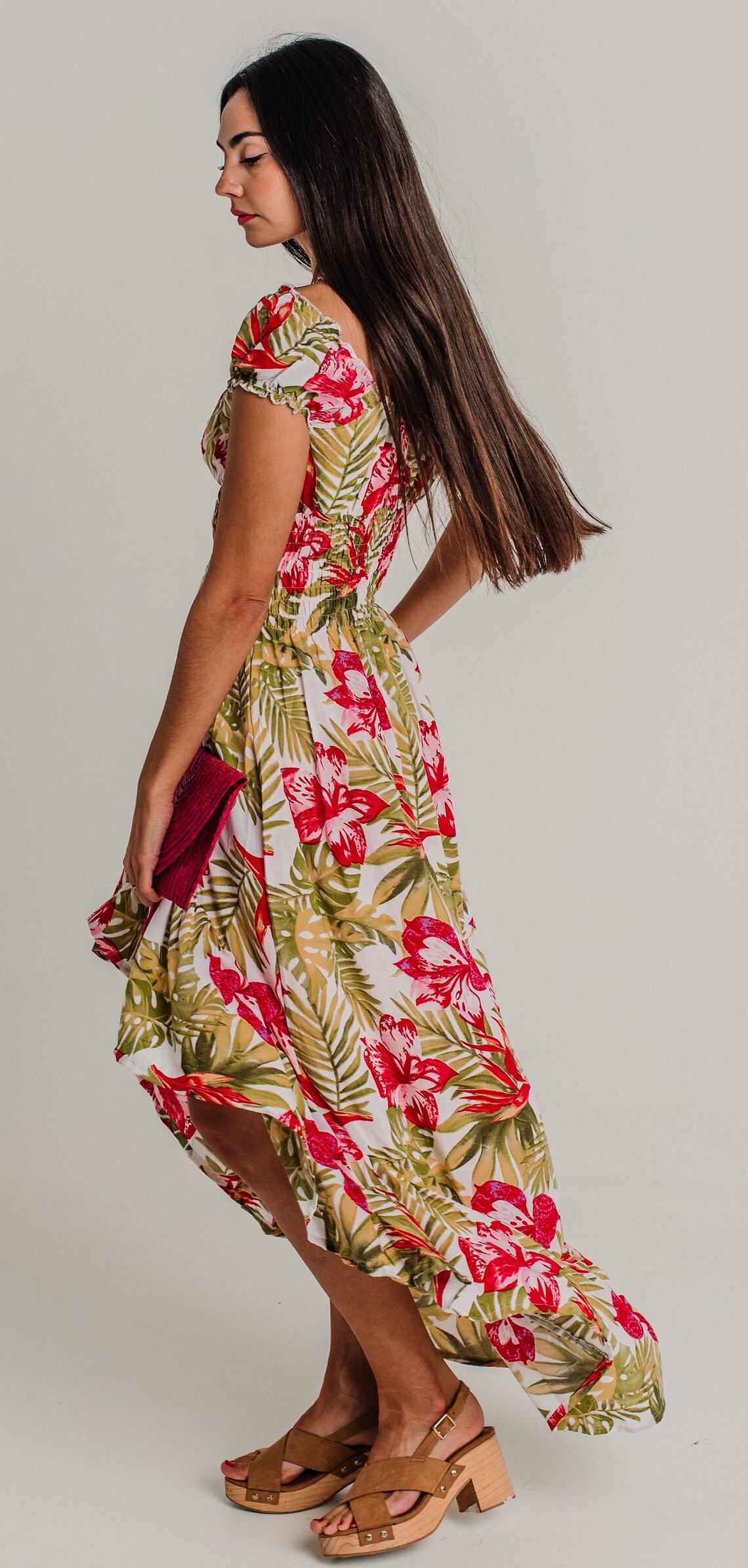 Mambo White Dress Resort Wear Long Summer Dress Floral - Etsy