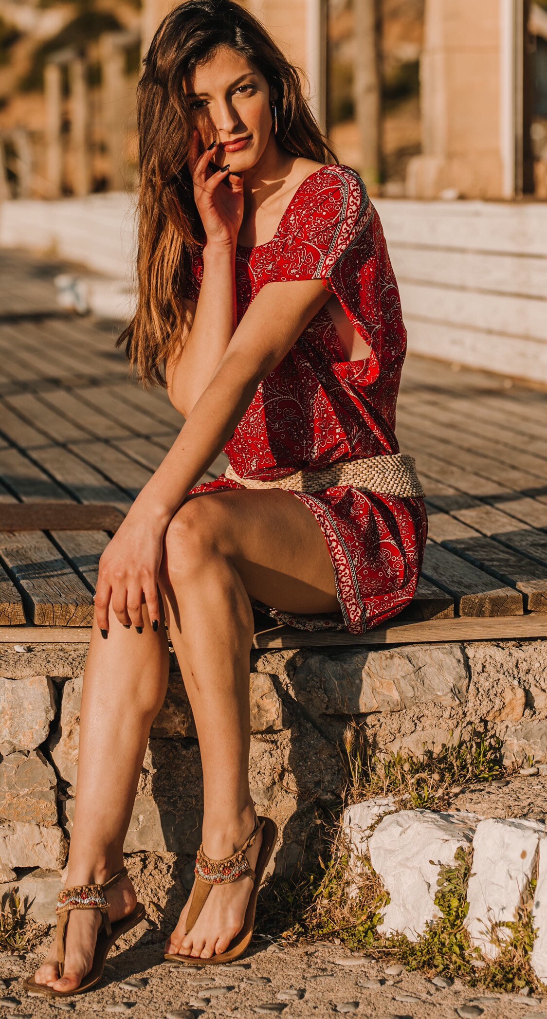 Rotes Kurzes Kleid Boho Kleid Sommerkleid Strandkleid - Etsy.de