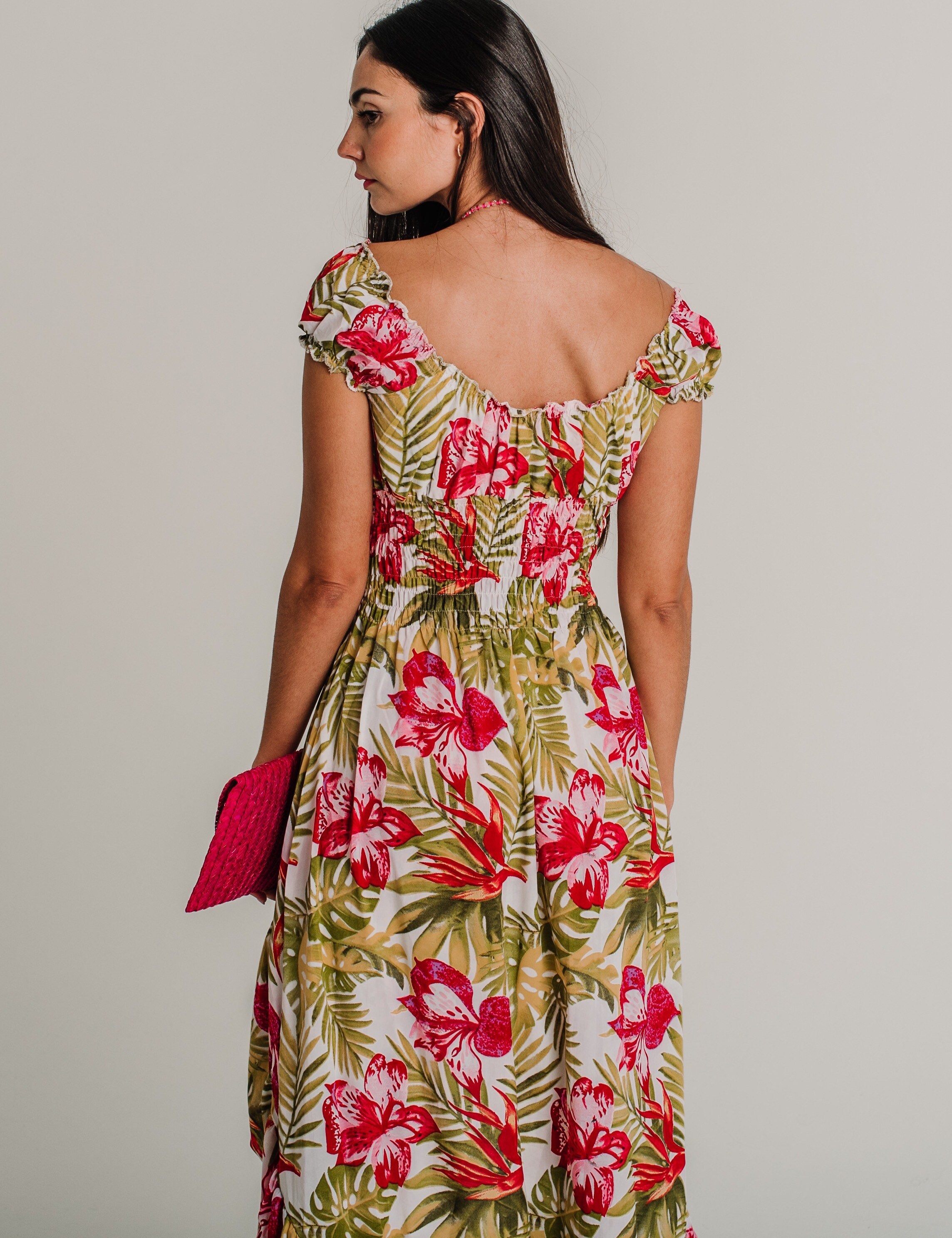 Mambo White Dress Resort Wear Long Summer Dress Floral - Etsy