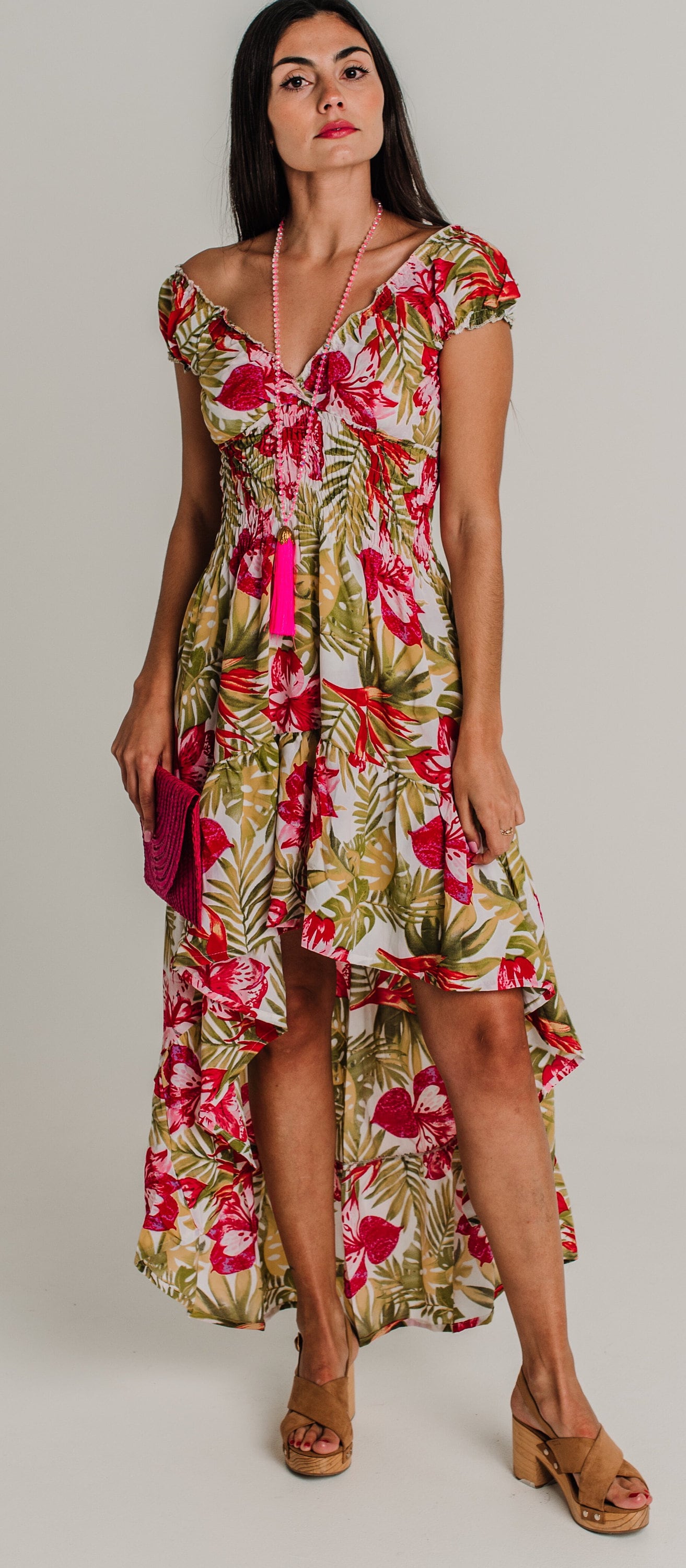 Mambo White Dress Resort Wear Long Summer Dress Floral - Etsy