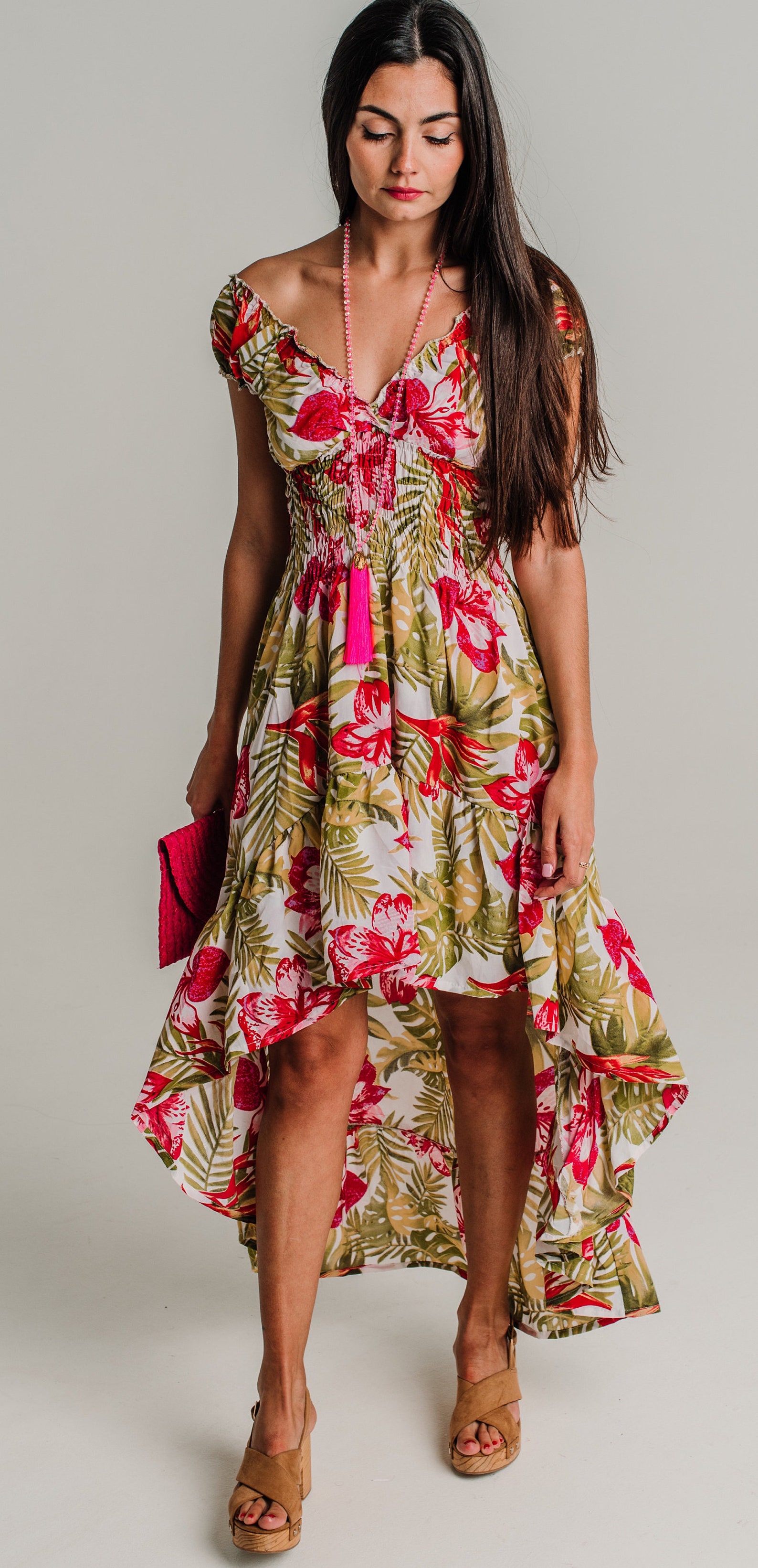 Mambo White Dress Resort Wear Long Summer Dress Floral - Etsy