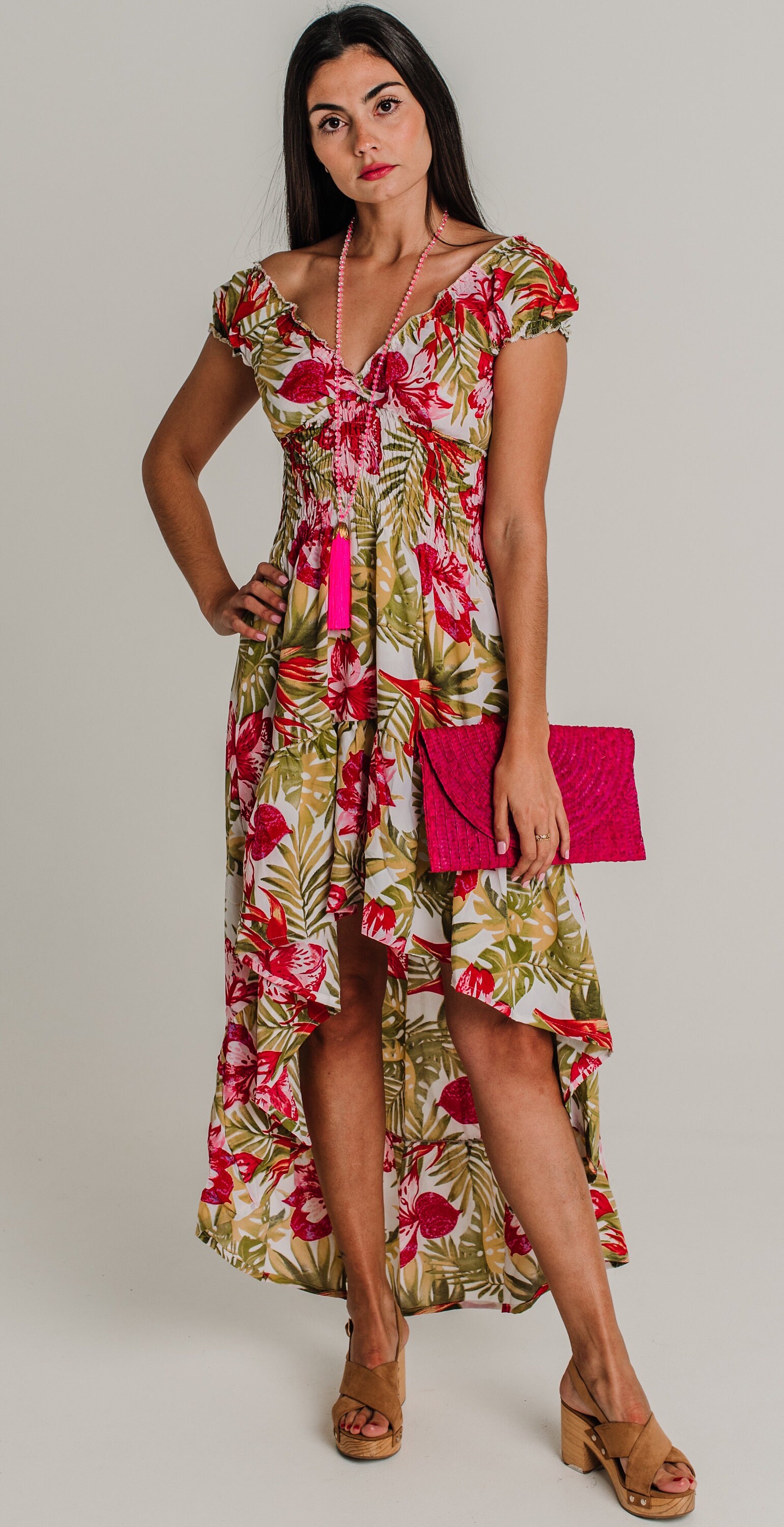 Mambo White Dress Resort Wear Long Summer Dress Floral - Etsy